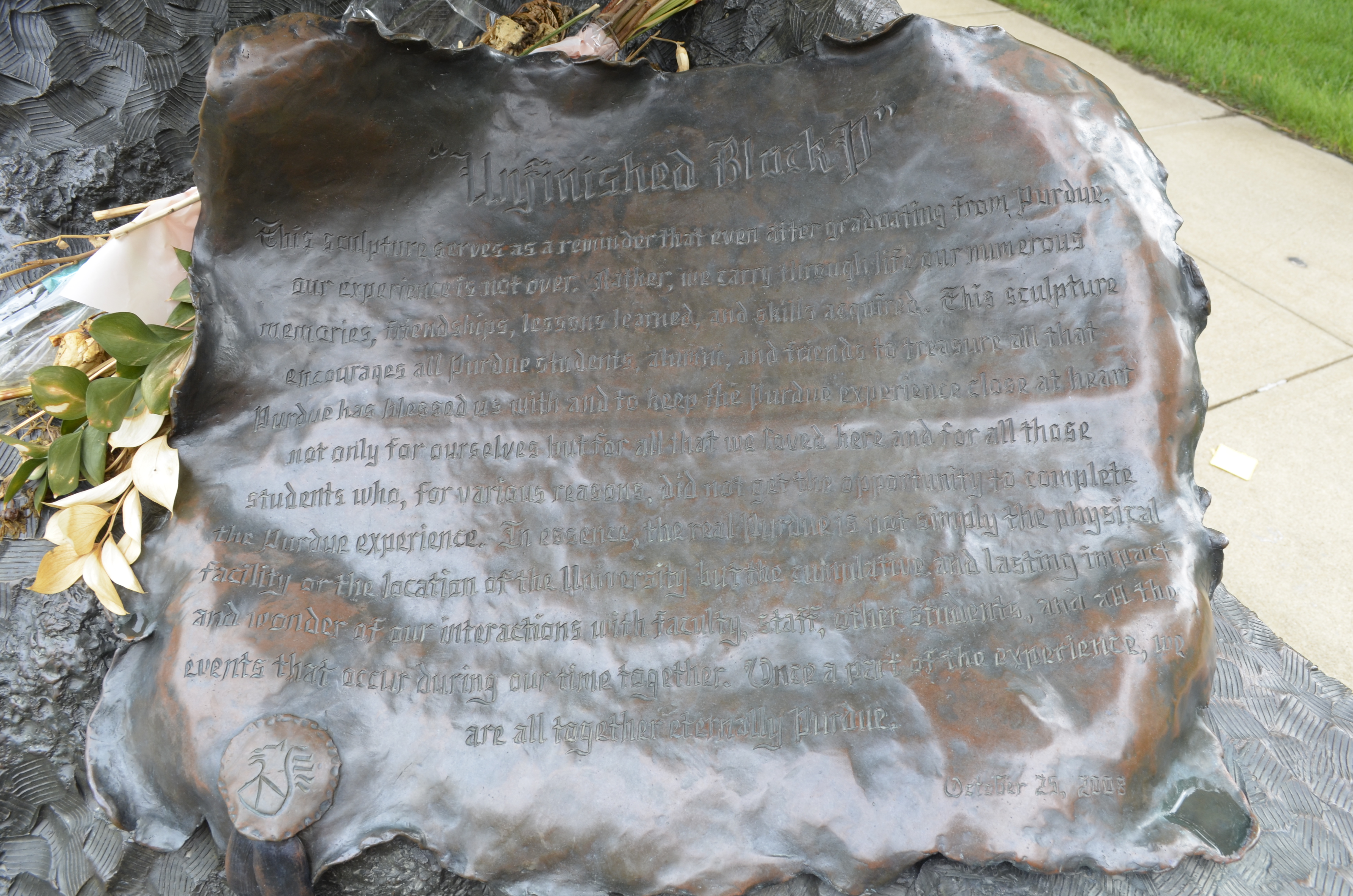 Unfinished Block P Statue – Purdue Arboretum Explorer
